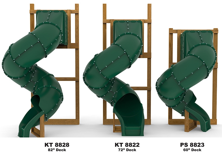 Spiral Tube Slide Green - 420 Degree Turn